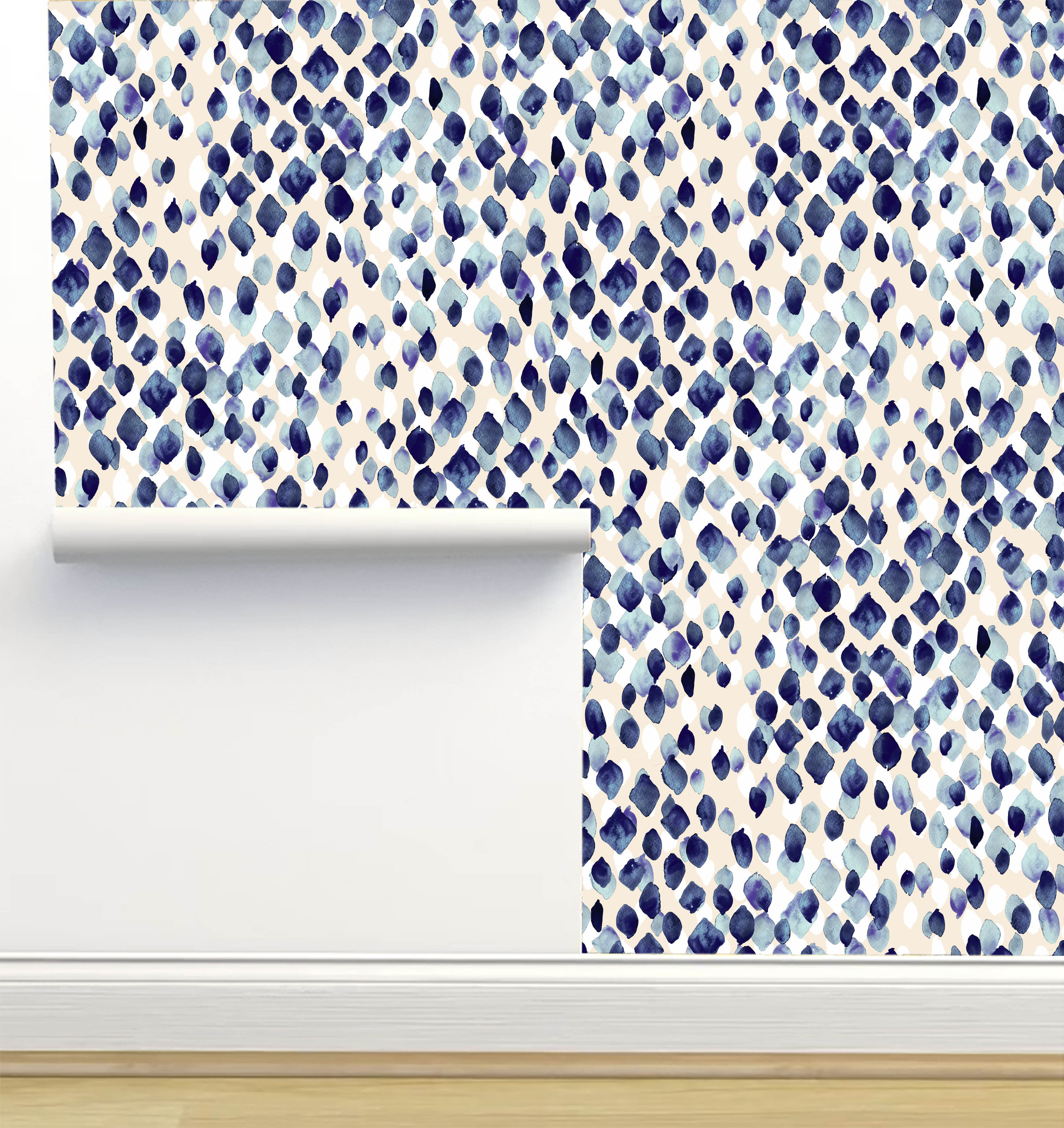 Indigo Rain Wallpaper, Sample 12"x8" - Contemporary - Wallpaper - by ...