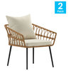 2PK NAT/Cream PE Rattan Chairs - Tropical - Outdoor Lounge Chairs - by ...