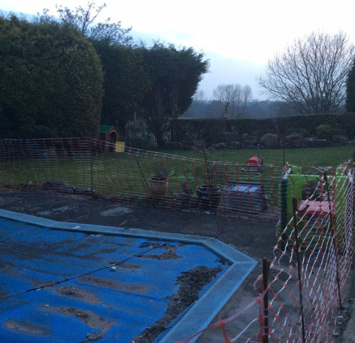 Filling in a swimming pool & redesign the area | Houzz UK
