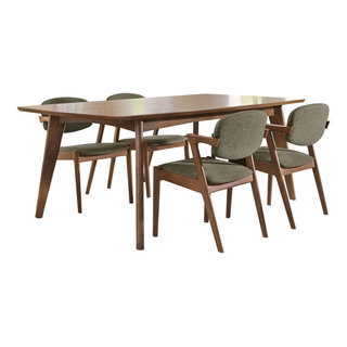 Malone 5-piece Rectangular Dining Table Set Dark Walnut - Dining Sets ...