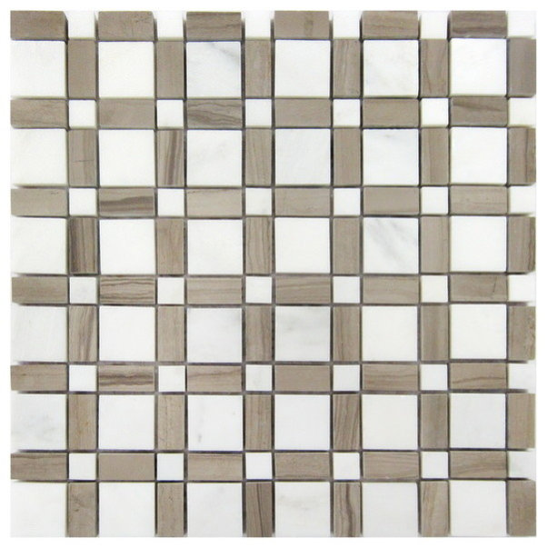 Metropolitan Blend Marble Mosaic Tile, Sample - Traditional - Mosaic ...