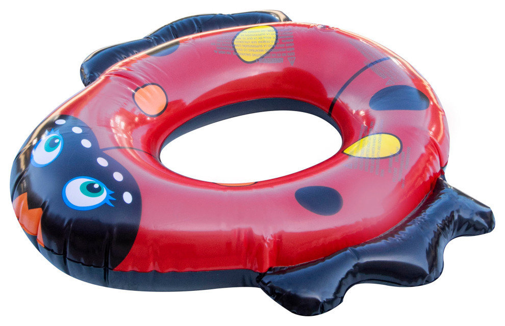 Red & Black Inflatable Ladybug Swim Ring Tube Pool Float 24-inch - Pool ...