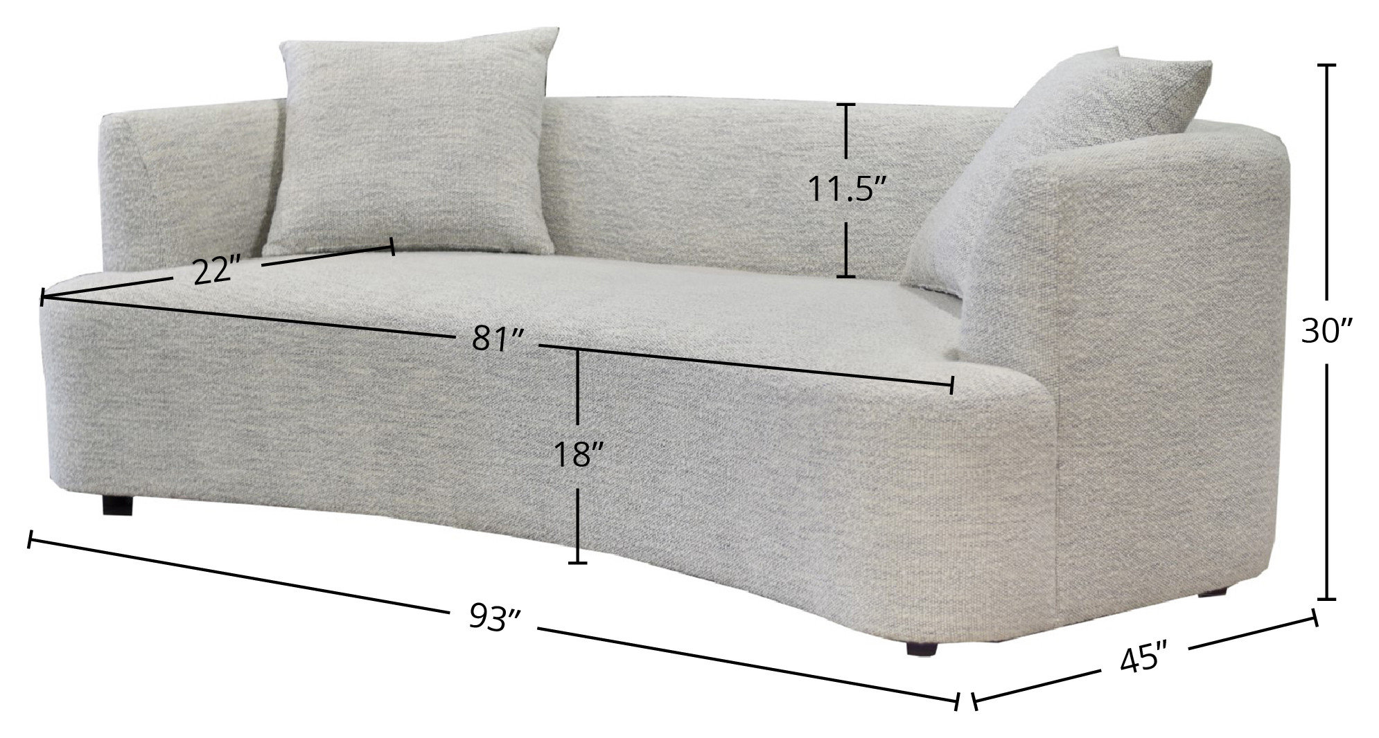 Isabella Upholstered 93" Sofa, Beige - Transitional - Sofas - by LH ...