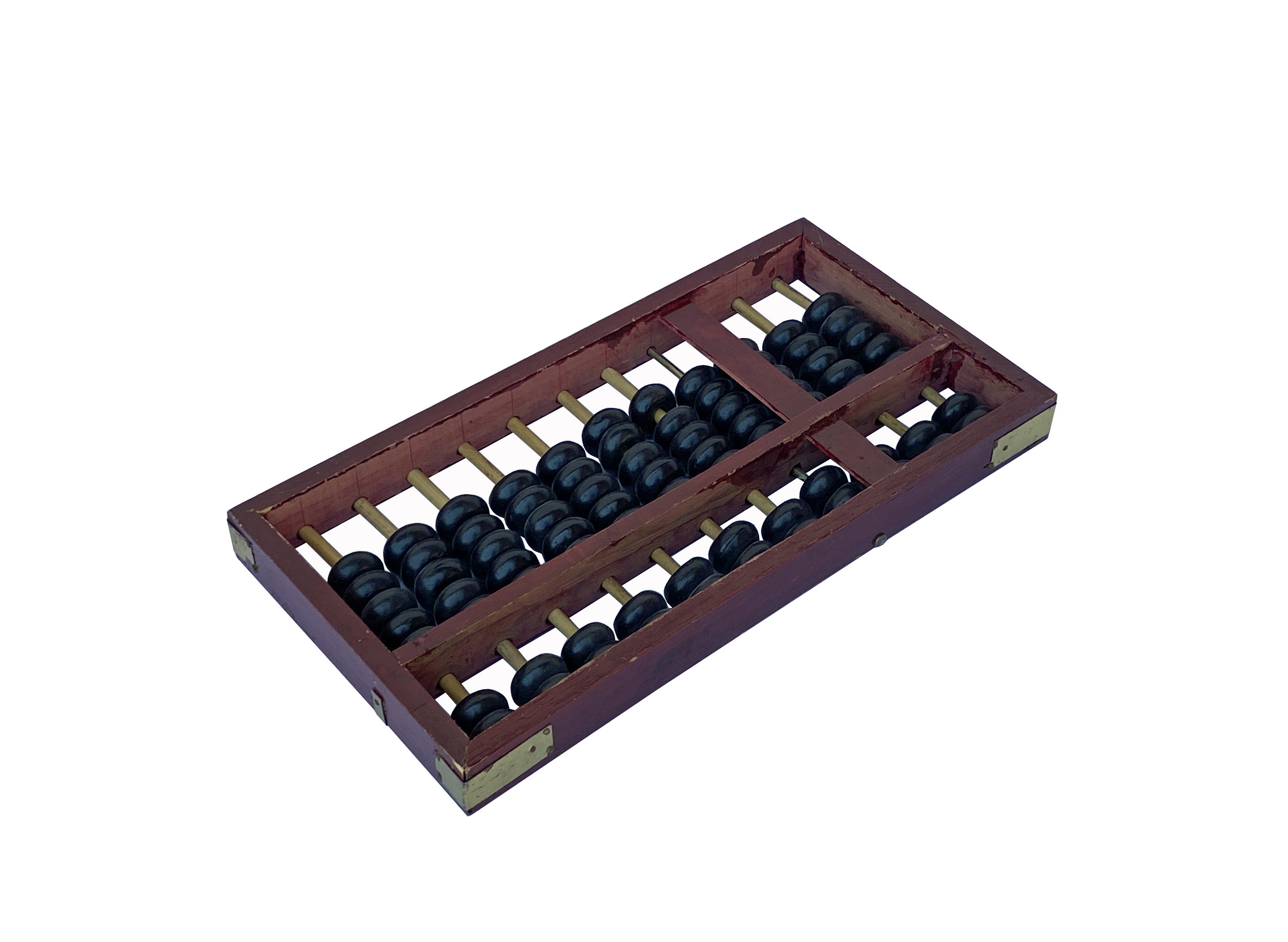 Chinese Red Brown Stain Wood Abacus Fengshui Paperweight Display ...