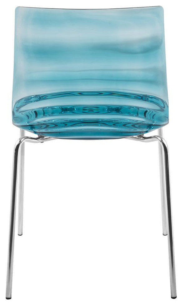 Leisuremod Astor Water Ripple Design Dining Chair Ac20Tbu - Midcentury ...