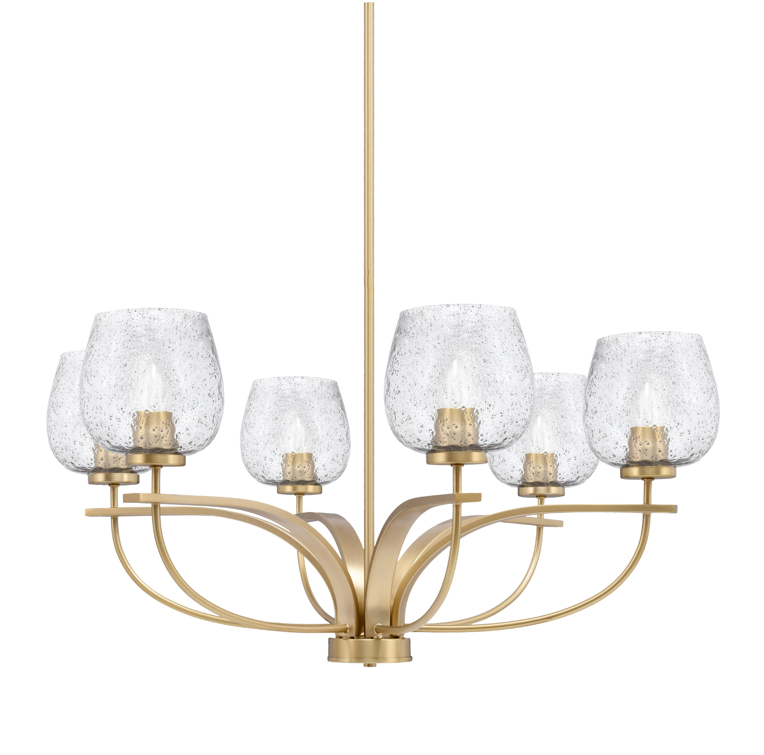 Cavella 6 Light Chandelier, New Age Brass Finish, 6" Smoke Bubble Glass ...