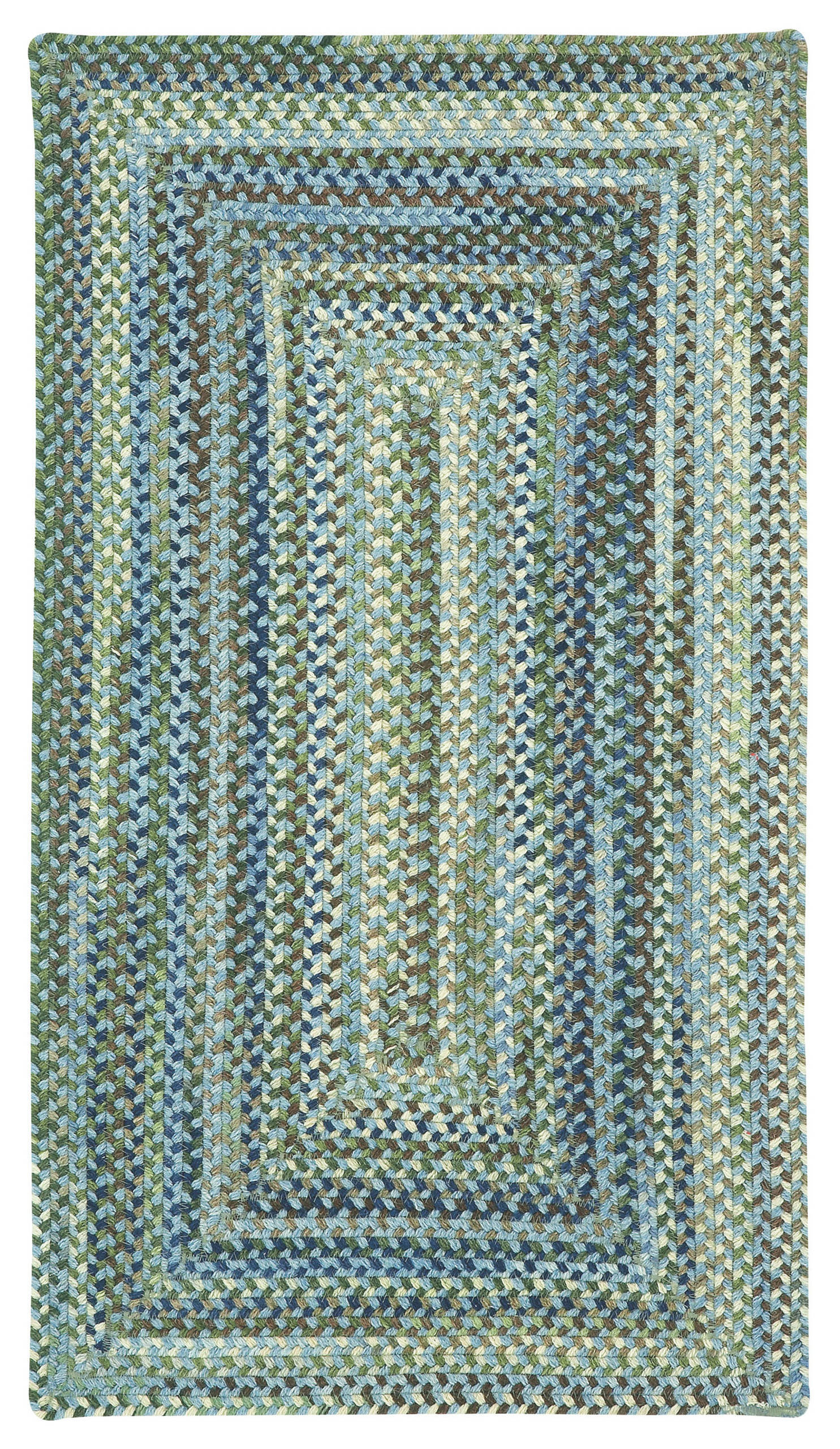 Manchester Concentric Braided Rectangle Rug, Light Blue, 3'x3 ...