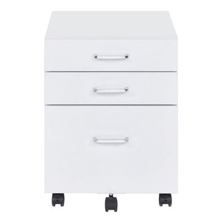 Acme Tennos Cabinet White and Chrome Finish - Transitional - Accent ...