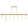 Aurelia 7 Light Island Light, Brass - Contemporary - Kitchen Island ...