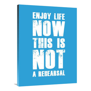 "Enjoy Life Now Poster Blue" Fine Art Print, 30" x 40" - Modern ...
