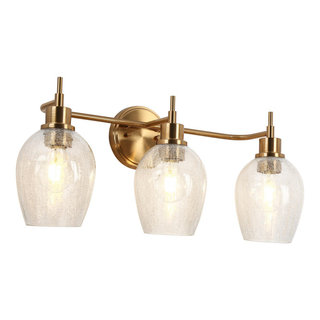 LNC Modern 3-Light Gold Bathroom Vanity Light - Transitional - Bathroom ...