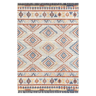 nuLOOM Adelina Tribal Diamonds Fringe Area Rug, 5'3"x7'6 ...