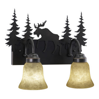 Vaxcel Lighting VL55602BBZ Yellowstone 2 Light 16-3/4"W Bathroom ...