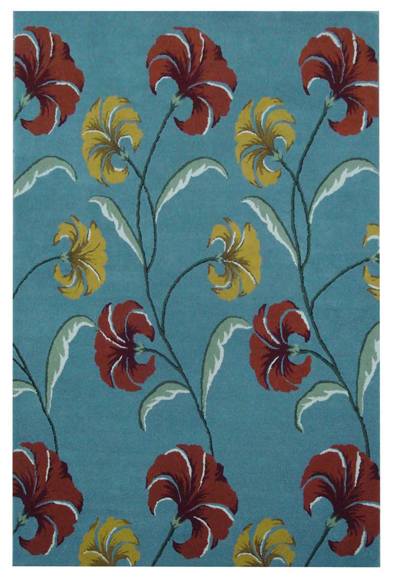 Safavieh Soho Soh767A Floral Rug, Blue/Multi, 5'0" x 8'0 ...