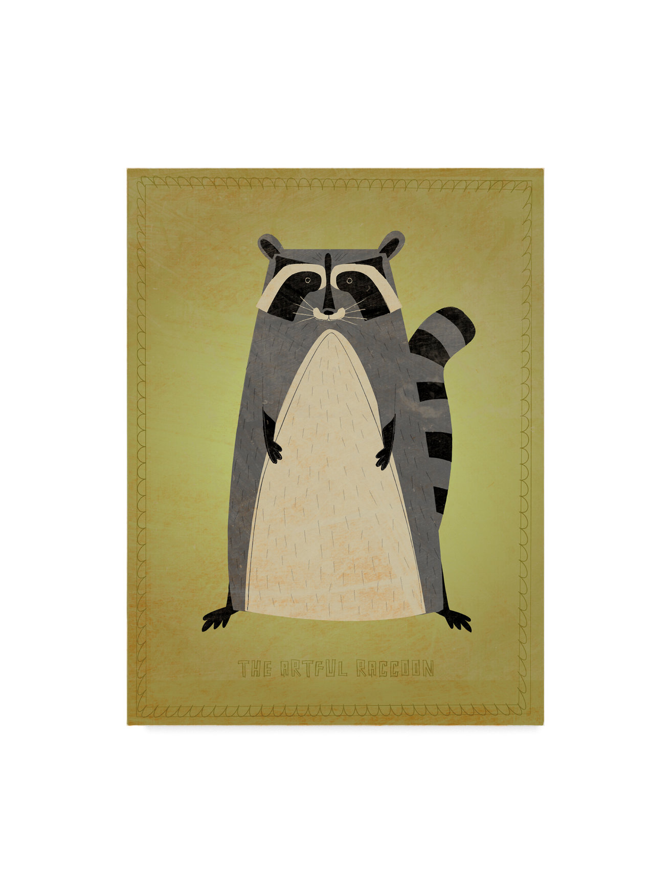 John W. Golden 'The Artful Raccoon' Canvas Art, 47"x35" - Contemporary ...