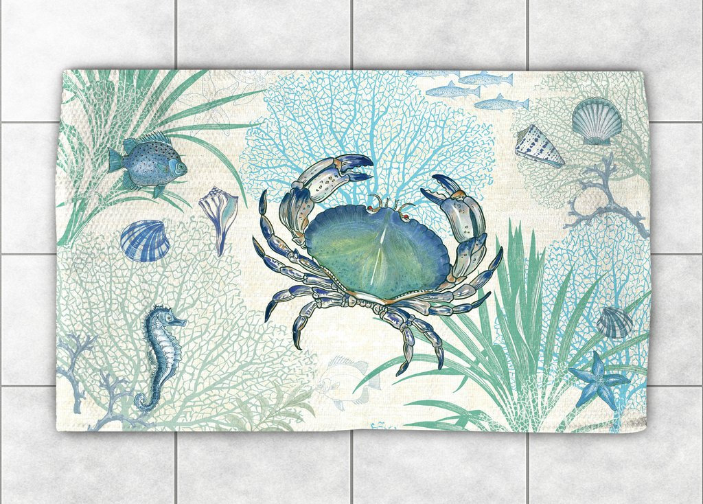 Laural Home Blue Crab Accent Rug, 2'x3' - Beach Style - Doormats - by ...