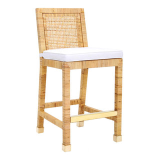 Amara Rattan Counter Stool - Tropical - Bar Stools And Counter Stools ...