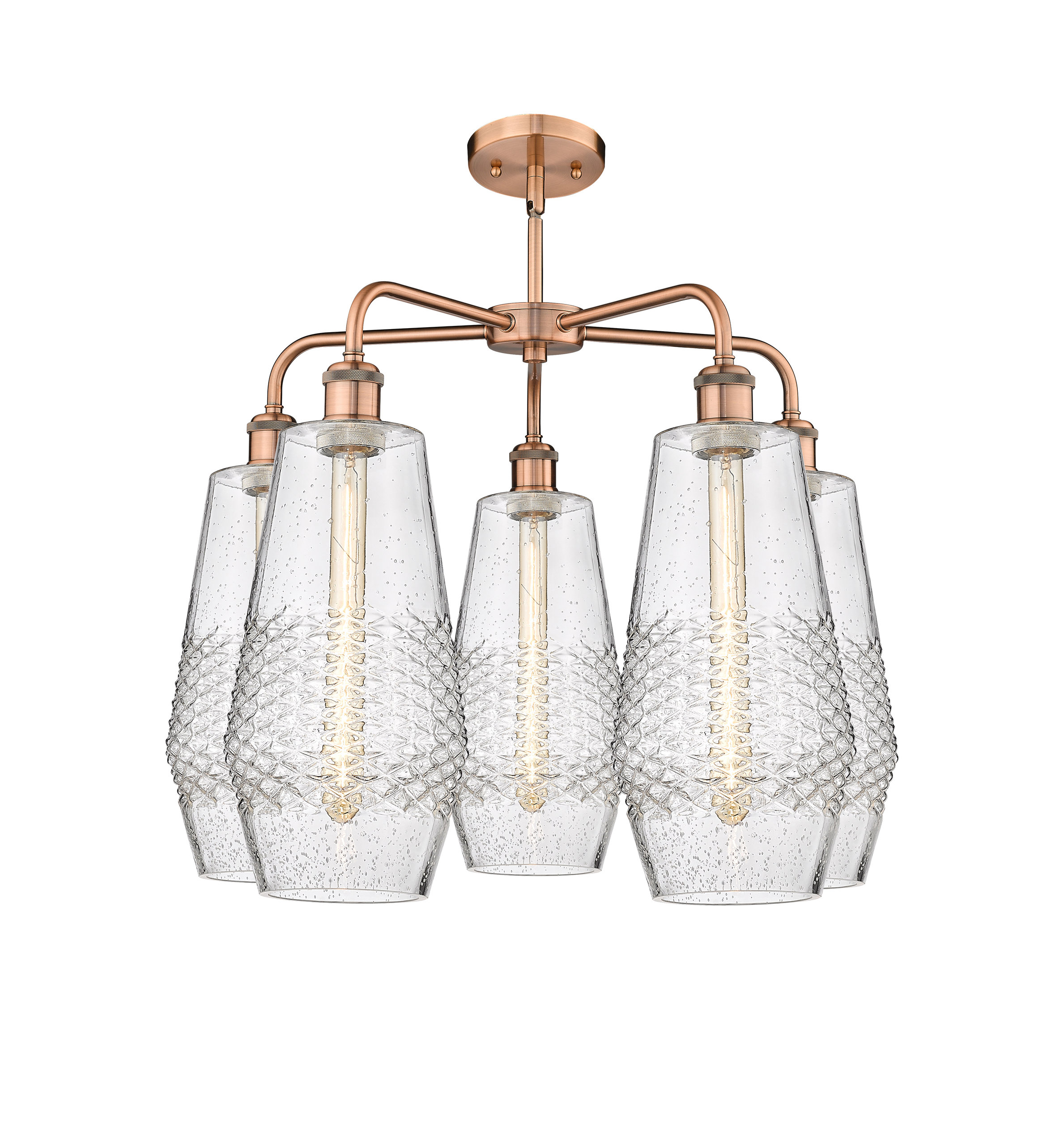 Windham 5-Light 25" Stem Chandelier, Antique Copper Finish - Industrial ...