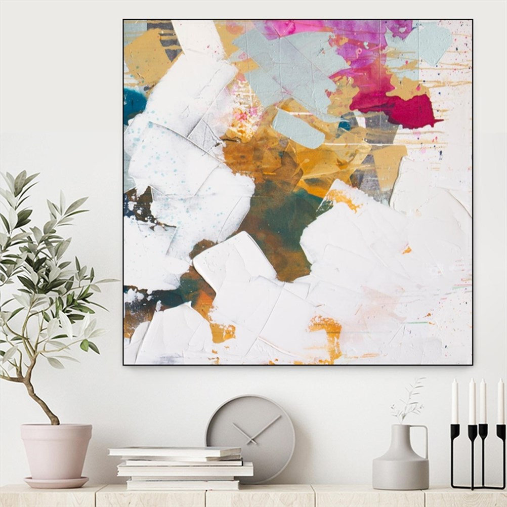 Giant Art Canvas 20x20 i see you diptych II Framed in Pink ...