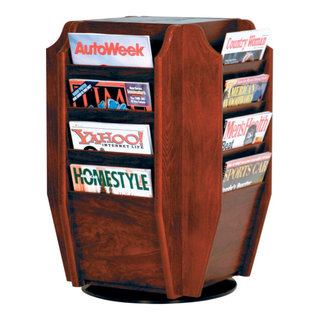 Wooden Mallet Cascade 16 Magazine Spinning Counter Rack in Mahogany ...