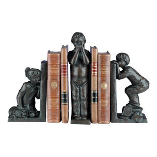 Traditional 3-Piece Bookends By Mantik, 3-Piece/Large - Contemporary ...