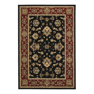 Ariana 623M3 Black/Red 4' x 5'9" Rug, Rectangle 4'x5'9" - Traditional ...