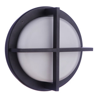 Bulkhead Round One Light Outdoor Bulkhead, Textured Black ...