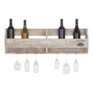 Brown Farmhouse Wall Wine Rack - Farmhouse - Wine Racks - by Crafters ...