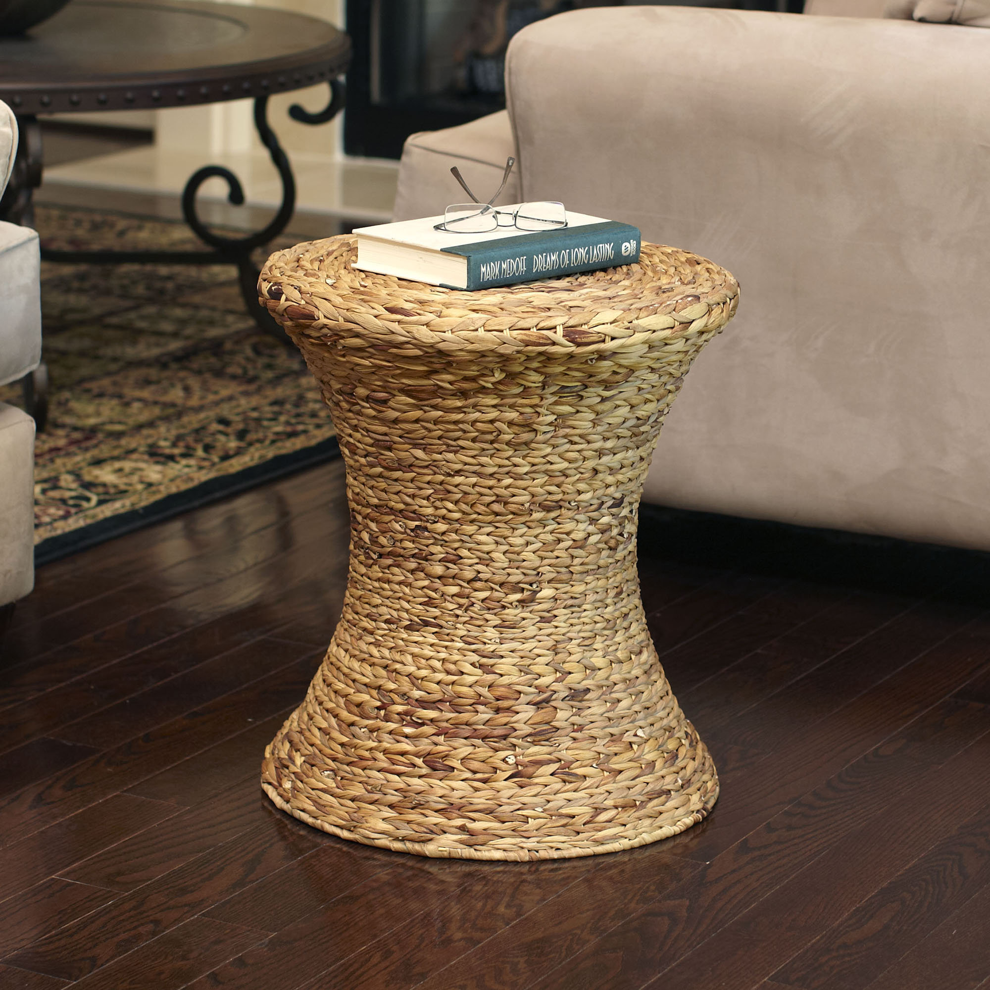 Hourglass Accent Table, Water Hyacinth - Tropical - Side Tables And End ...