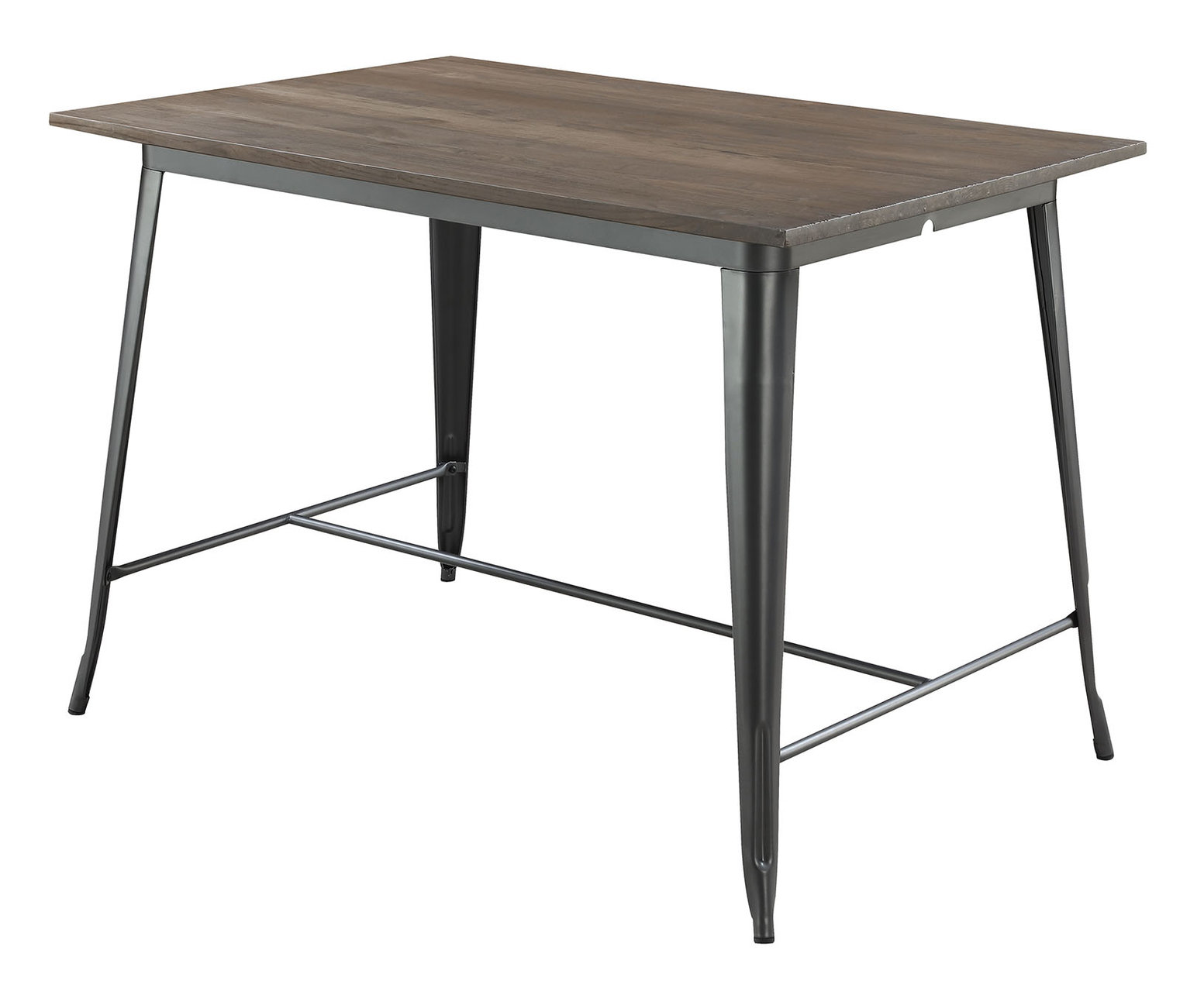 Industrial Style Wooden and Metal Frame Counter Height Table, Gray and ...