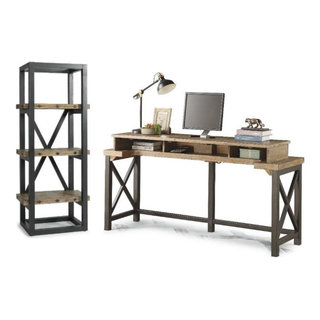 Home Square 2-Piece Set with Side Pier and Console in Light Brown ...