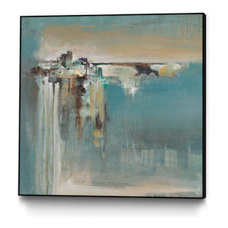 "Fragmented Fields" Art block Framed Canvas, 20"x20" - Contemporary ...