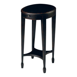 Elegant Oval Side Table with Lower Shelf - Traditional - Side Tables ...