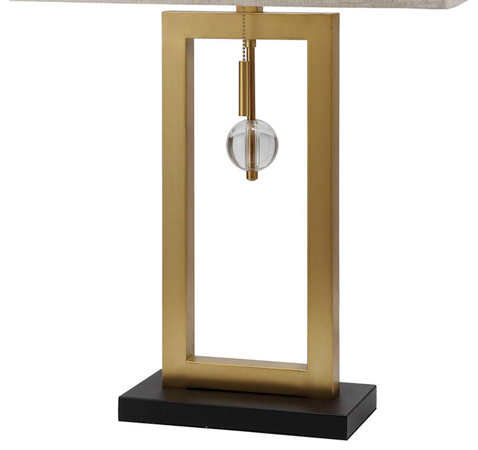 Contemporary Table Lamp with Rectangular Frame Base, Gold and Black ...