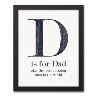 D is for Dad 11"x14" Black Framed Canvas, 11x14 - Contemporary - Prints ...