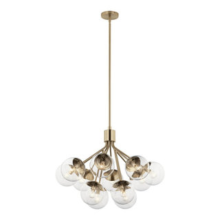 Silvarious 12 Light Chandelier, Clear, Champagne Bronze - Contemporary ...
