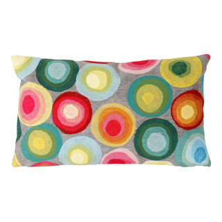 Visions II Puddle Dot Pillow, Green, 12"x20", 12"x20" - Contemporary ...