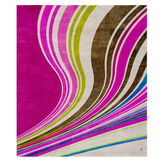 Swirls B Wool Signature Rug, 6' Round - Contemporary - Area Rugs - by ...