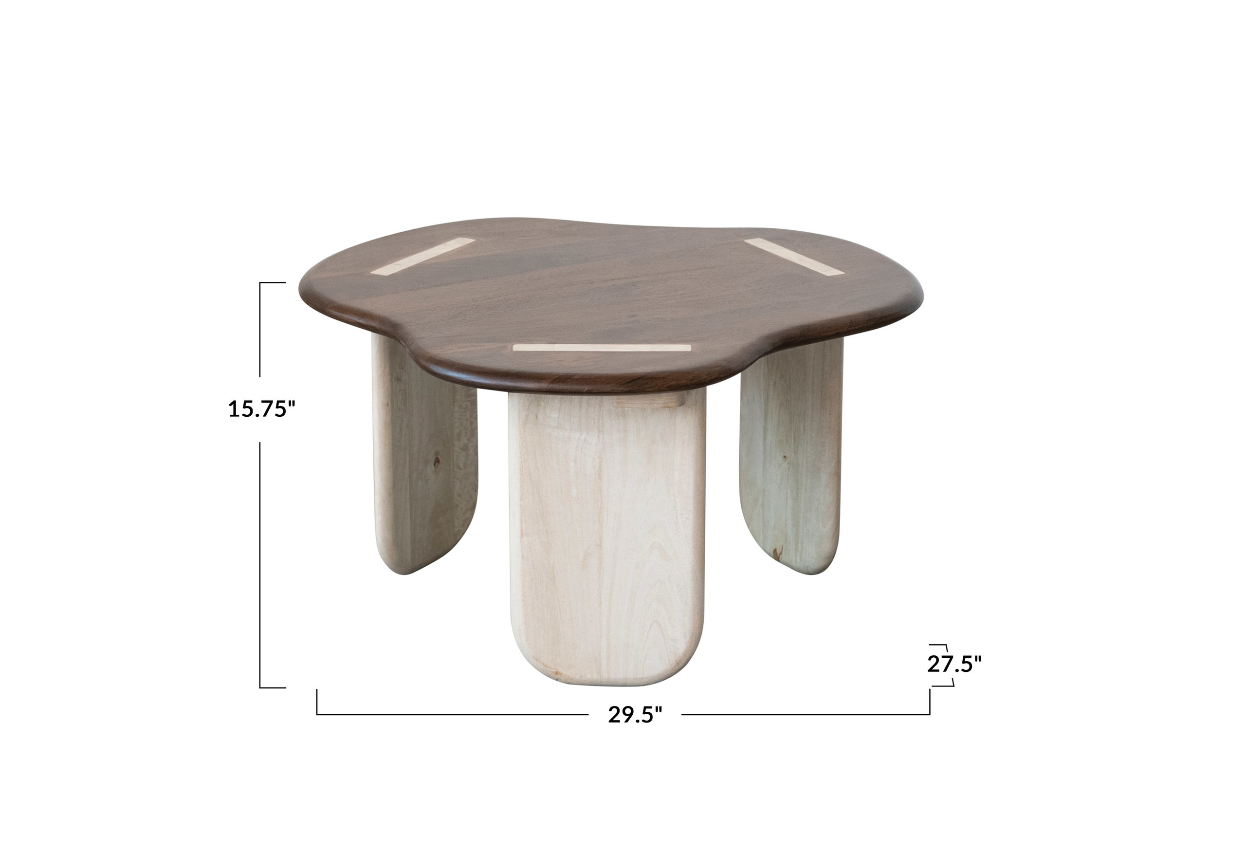 Mango Wood Organic Shaped Coffee Table, Walnut - Transitional - Coffee ...