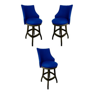 Home Square 30" Wood Bar Stool in Duke Blue & Dark Shadow - Set of 2 ...