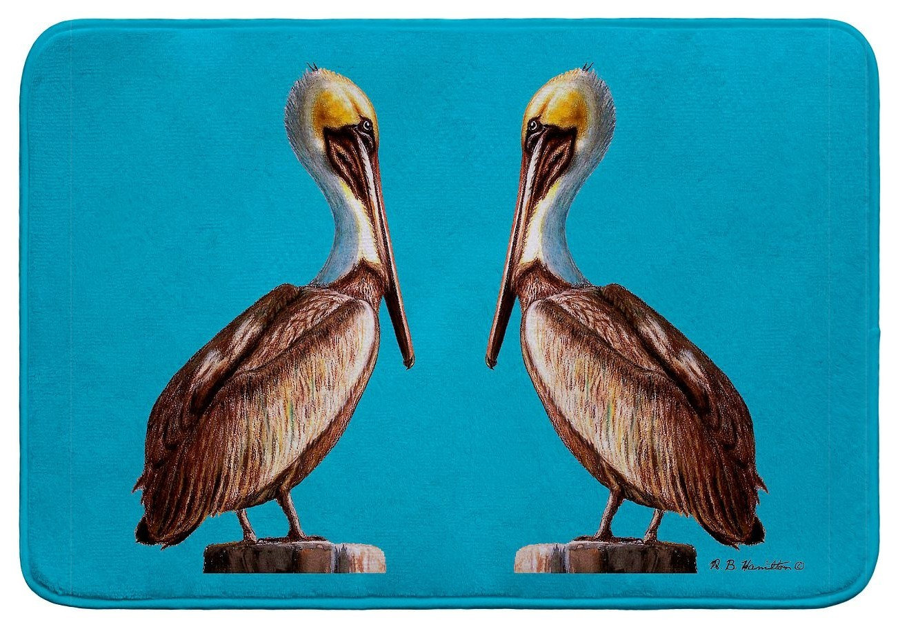 Pelican Left Bath Mat 24x36 - Beach Style - Bath Mats - by Betsy Drake ...