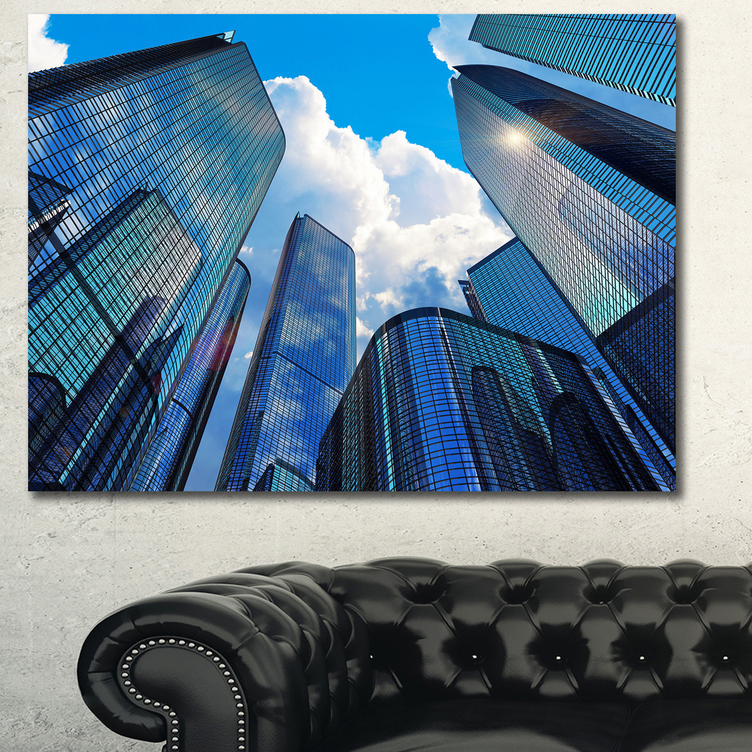 Elevated Business Buildings, Cityscape Canvas Art Print, 40"x30 ...