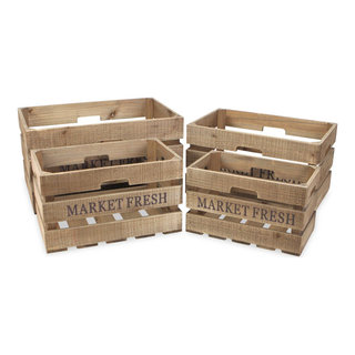 Fresh Market Wooden Crate Set - Farmhouse - Storage Bins And Boxes - by ...