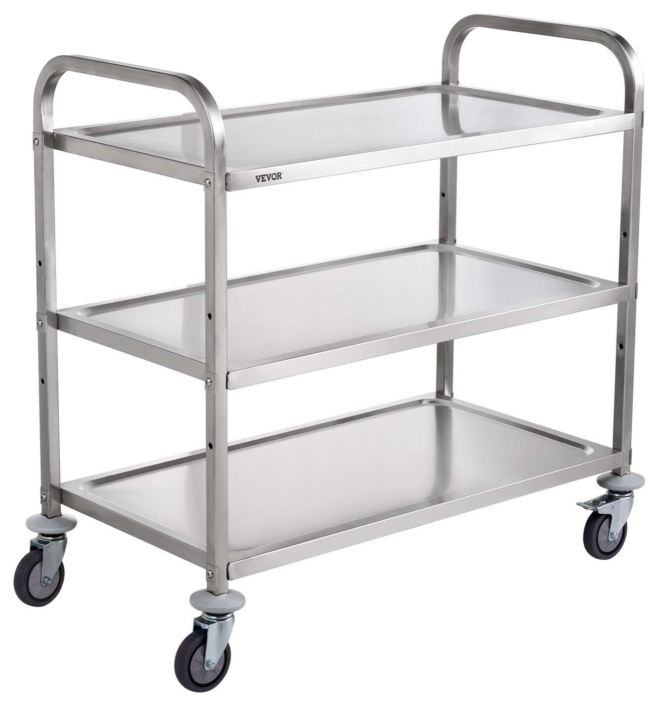 VEVOR 3-Tier Utility Cart Rolling Cart on Wheels 37.5"x20"x37.7" 450 ...