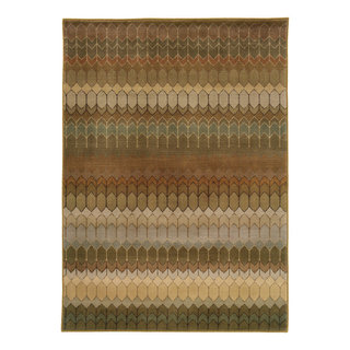 Oriental Weavers Casablanca Collection Brown/Green Geometric Indoor ...