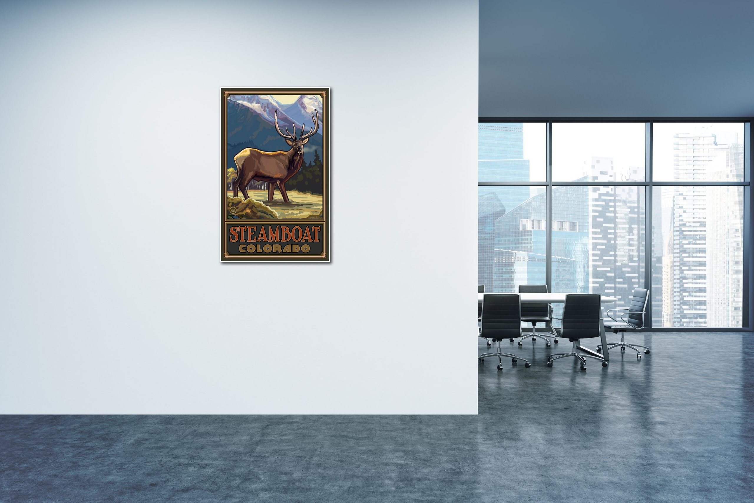 by Artist Paul A. Lanquist Steamboat Colorado Elk Art Print, 24"x36 ...