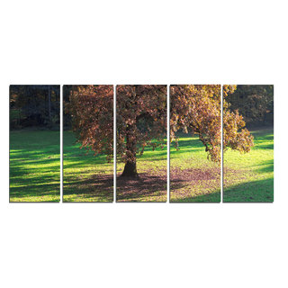 "Lonely Beautiful Autumn Tree" Wall Art, 60"x28" 5 Panels ...