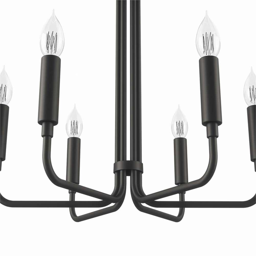 Modway Rekindle 6-Light Modern Style Iron Metal Chandelier in Black ...
