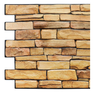 Yellow Slate 3D Wall Panels - Rustic - Wall Panels - by Dundee Deco | Houzz