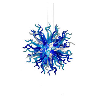 Hand Blown Glass Chandelier - Anemone Style 403 - Contemporary ...